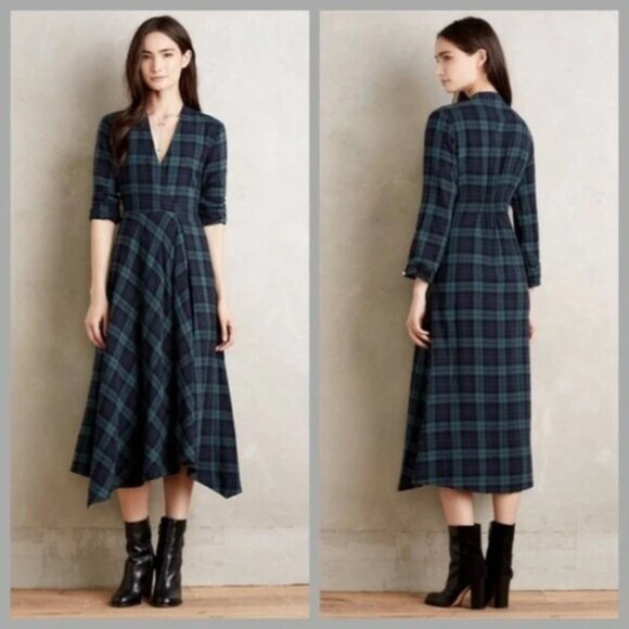 Anthropologie | Dresses | Anthropologie Isabella Sinclair Black Watch ...